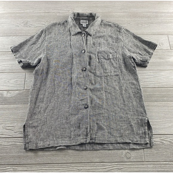 Chico's | Tops | Chicos Design Button Up Shirt Gray Womens Us Small ...